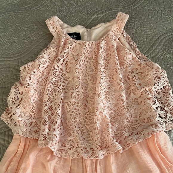 by by girl | Dresses | Elegant Girls Pink Lace Romper Large 4 | Poshmark